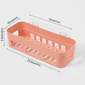 Muellery Adhesive Wall Mounted Shelf Hanger Hanging on Wall Stick Bathroom Kitchen Pink TPQU96103