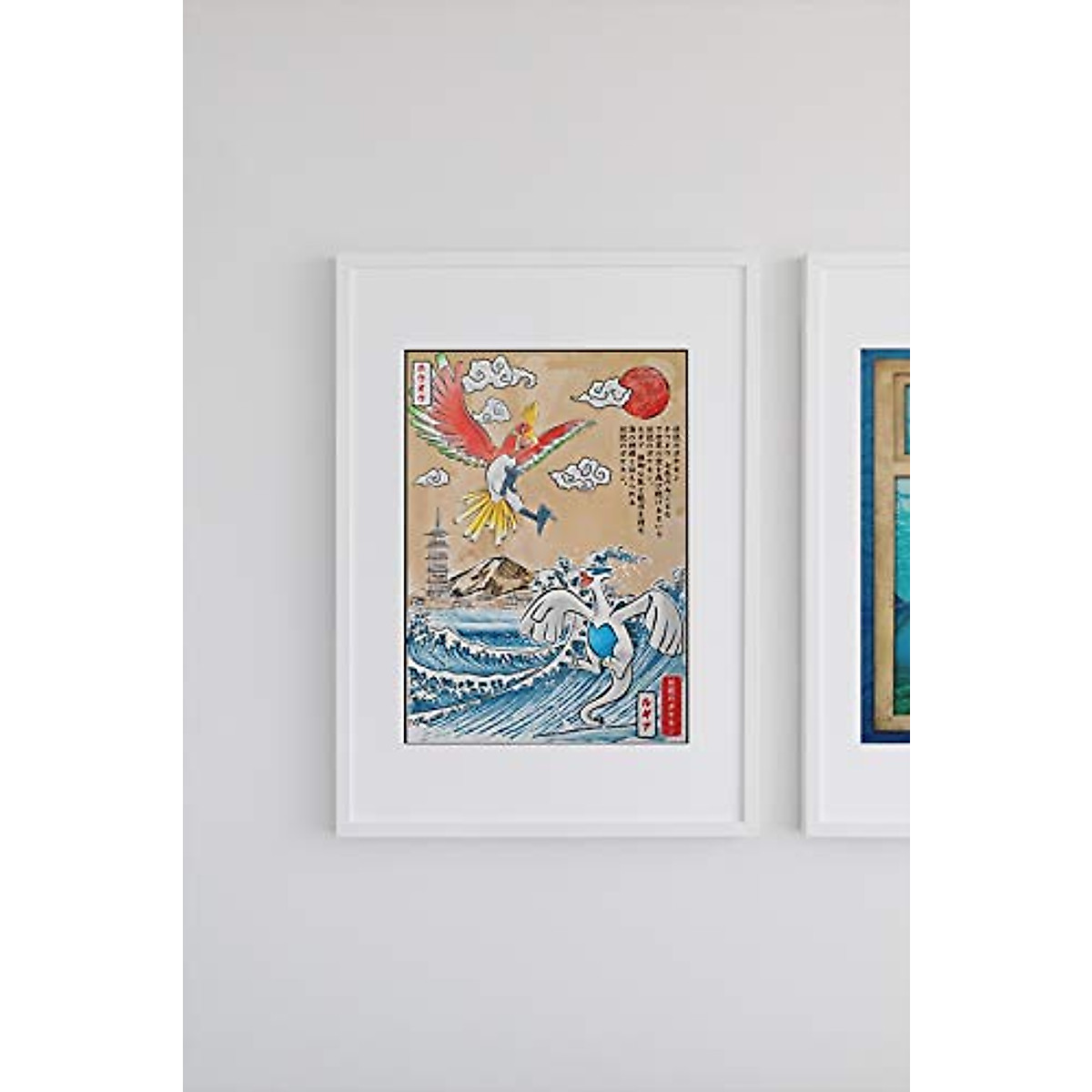 Leesilk Ho oh and Lugia legendary battle poster full size Frameless (24inchx36inch)