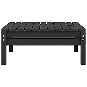 vidaXL Patio Footstool Black Solid Pinewood