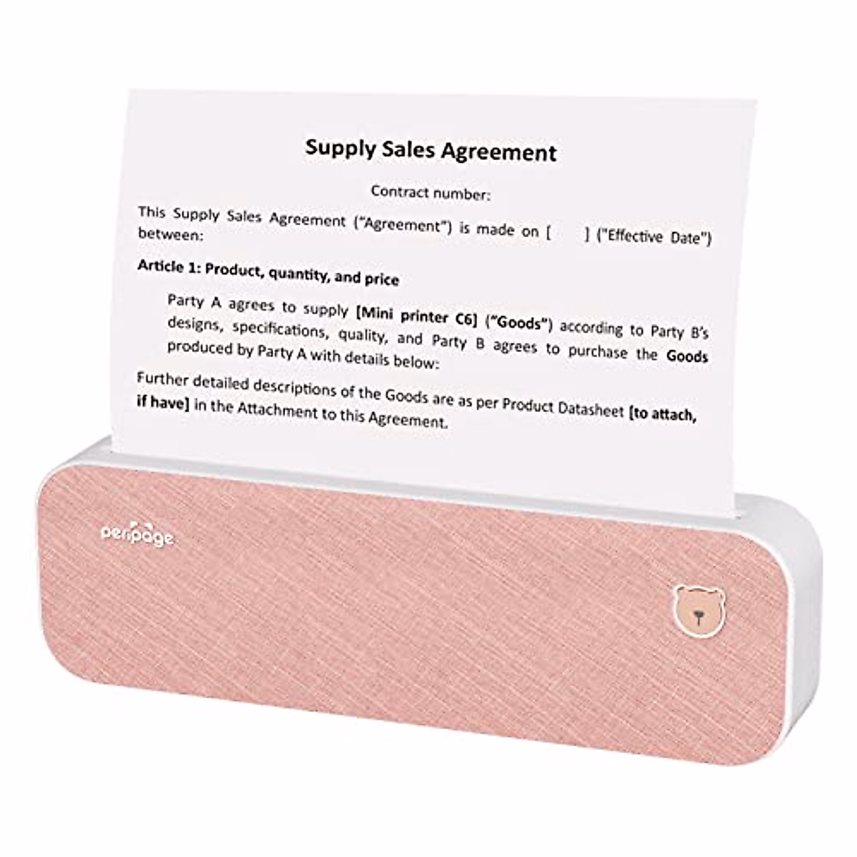 Bisofice PeriPage Portable Printer, A4 Wireless Bluetooth Travel Printer, Portable Thermal Printer Compatible with Android and iOS, Support 2''/3''/4'' Paper Width, Mobile Printer