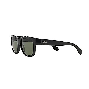 Ray-Ban RB4194 Square Sunglasses, Black/Polarized Green, 53 mm