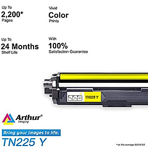 Arthur Imaging Compatible Toner Cartridge Replacement for Brother TN225 (Yellow, 1-Pack)