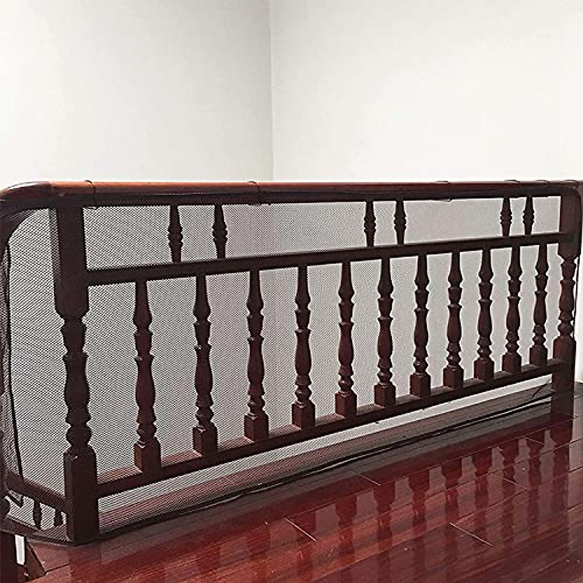 Baby Railing Net Stair Safety Net Banister Mesh Guard Child Proof Balcony Net for Kids Pets Toys（15ft x 3ft Brown）