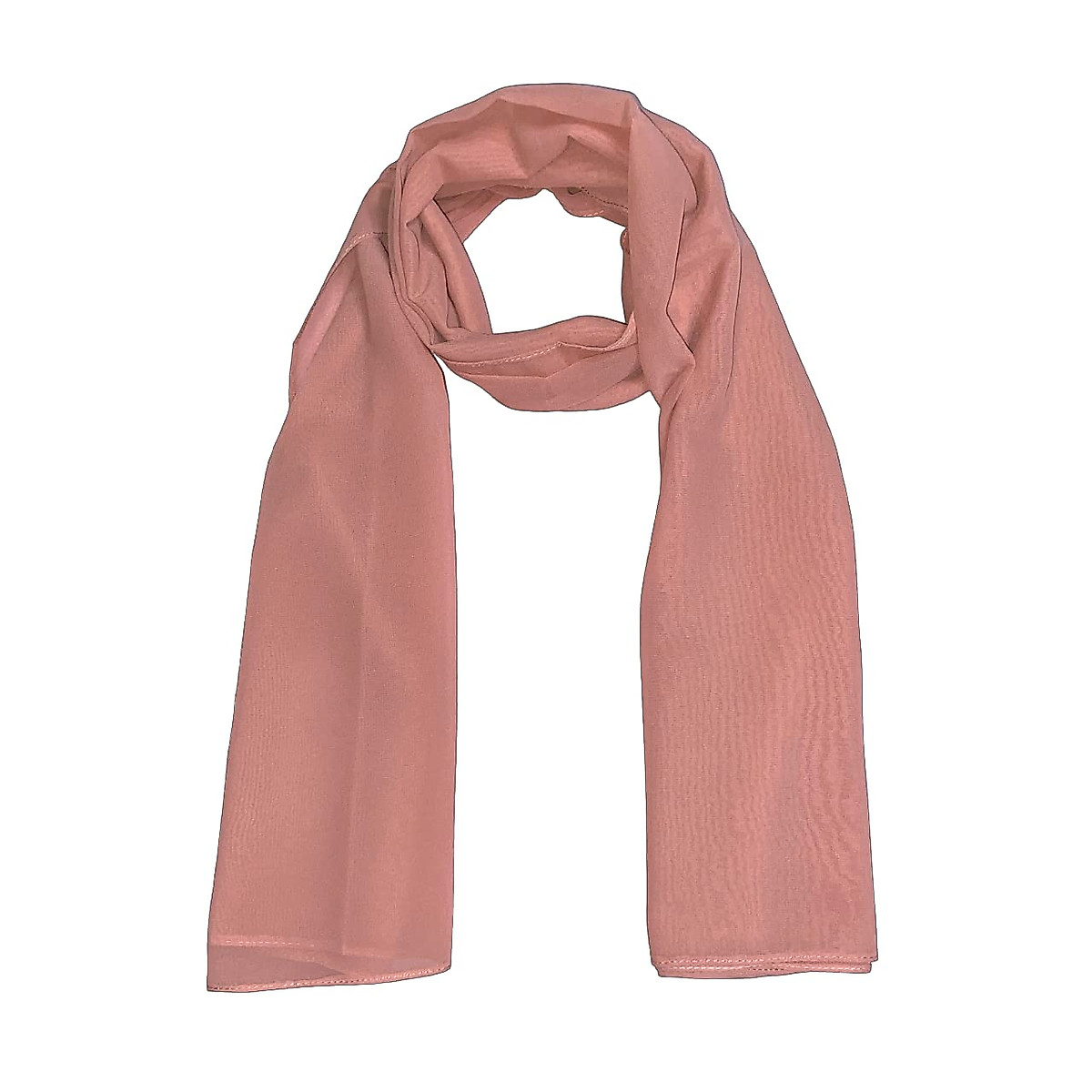 Solid Chiffon Scarf/Shawl/Wrap/Headscarf/Hijab/Veil For Women - Small Size 55x150cm - Salmon Pink