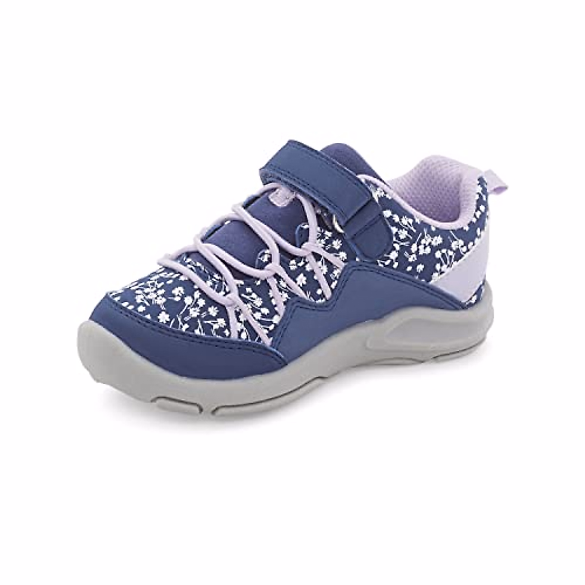 OshKosh B'Gosh Girls Cycla Sneaker, Navy/Lilac, 7 Toddler