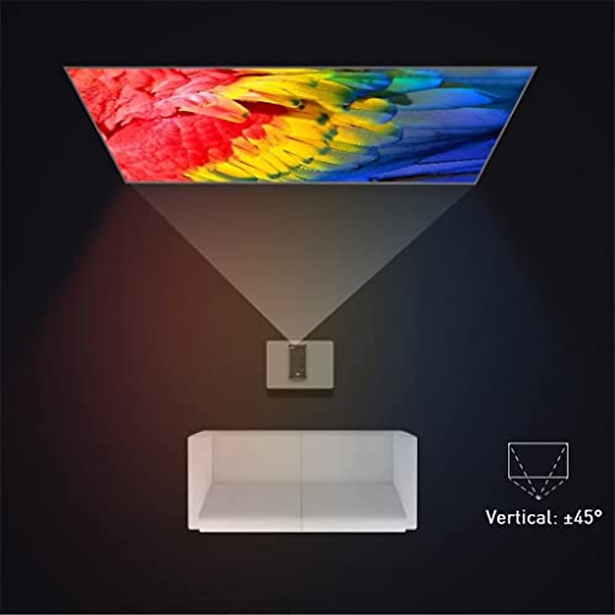 Feilx Mini Projector 2022 Upgraded Portable Video-Projector, Mini Portable DLP Projector Home Theater HDMI Compatible Support 4K Decoding WiFi Bluetooth Projector