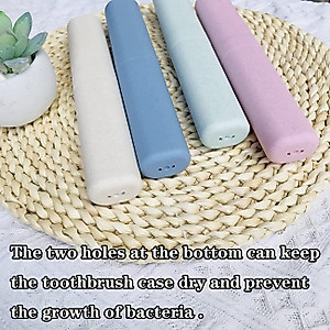 ssupfree 4 Packs Toothbrush Covers, Travel Toothbrush Holder Plastic Breathable Toothbrush Travel Containers for Travel School Business Camping Toothbrush Case, Blue,Green,Beige,Pink