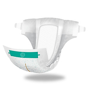 Little Toes Patented Natural Disposable Viscose Diapers ǀ Day and Overnight Diapers ǀ Sustainable | Size 1 Small | 36 Pack