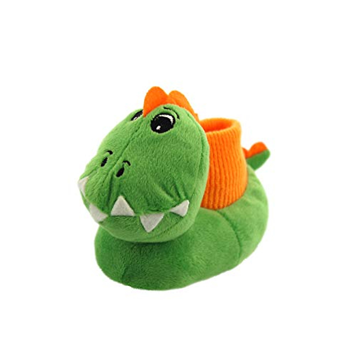 Yankee Toy Box Plush Dinosaur Toddler Boys Girls Sock Top Slippers (7-8 M US Toddler, Dinosaur Green)