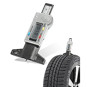 YAKEFLY Tire Tread Depth Gauge,LCD Display Tire Thread Measuring Gauge Digital Tire Depth Gauge with Inch Millimeter Conversion,Tire Tread Gauge Tire Tread Depth Measuring Tool