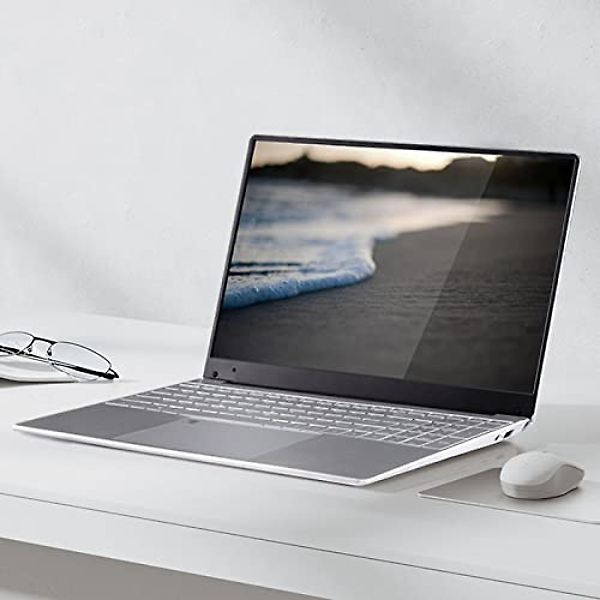 Gaeirt 15.6in Laptop, IPS HD Screen 128GB SSD Digital Touchpad Quad Core High Speed IPS Laptop for School(#1)