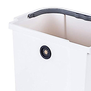 LZQBD Waste Bins,Dual Trash Garbage Can, 22L Rubbish Bin, Plastic Step Bin, Dual Compartments, Plastic Inner Buckets and Hinged Lids, Handles, Soft Closure, Airtight