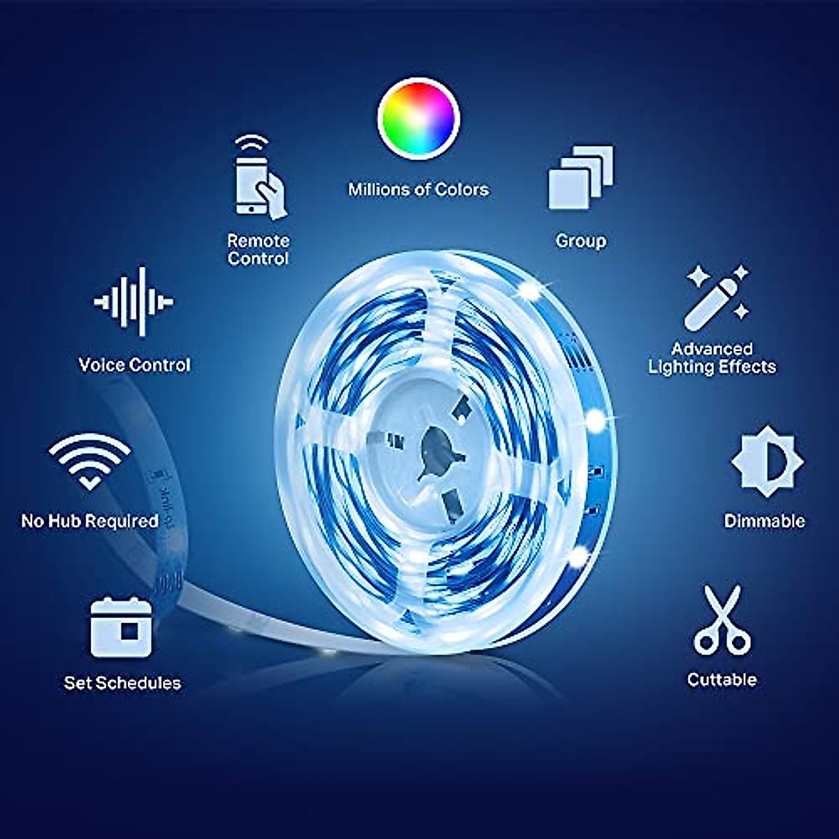 Kasa Smart LED Light Strip, 16.4ft WiFi, Works with Alexa, Google Home, SmartThings, High Brightness with 16 Million Colors, RGB, Grouping, Adjustable Length, Up to 25,000 Hours (KL400L5)