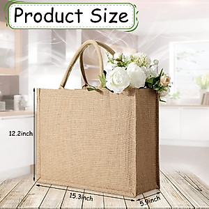 Reginary 24 Pack Burlap Jute Tote Bags Bulk Large Jute Tote Bags with Handles