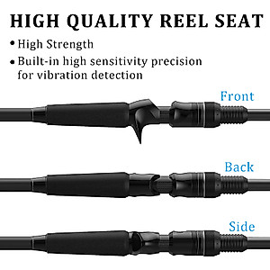 Cadence Essence Fishing Rod, Extremely Sensitive Baitcasting Rod, Strong & Lightweight 24-Ton Graphite Rod, Super Smooth Stainless Steel Guides with SIC Inserts, Freshwater Fishing Pole