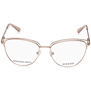Guess GU2685 Eyeglass Frames - Shiny Rose Gold Frame, Shiny Rose Gold Lenses, 53 mm GU268553028