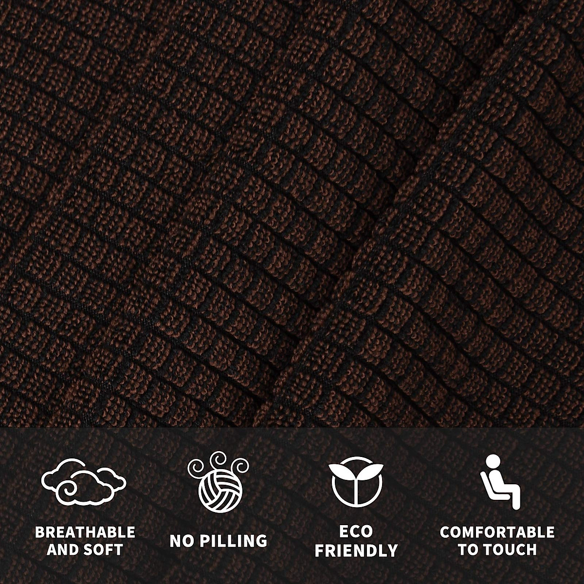 JIVINER Super Stretch Recliner Chair Covers 4 Pieces Sofa Slipcover for Reclining Chair Spandex Soft Recliner Slipcover with Pockets Recliner Furniture Protector (Recliner, Chocolate)