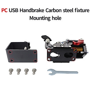 Dcutn 16Bit PC USB Handbrake for SIM Racing Games G920/27/29 T500 T300 LFS/DiRTRally / DiRT4/Project CARS/DRIVECLUB/Asset to Corsa/ WRC8(Black With Clamp)