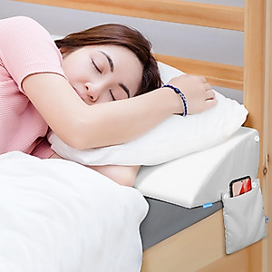 banflower Bed Wedge Pillow for Headboard Bed Gap Filler (0-6'') Between Mattress and Headboard or Wall (White Twin 39''x10''x6''),Twin/Twin XL