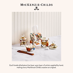 MACKENZIE-CHILDS Waste Bin, Decorative Bedroom Trash Can or Bathroom Trash Can, Flower Market Reflections