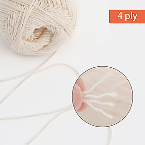 NICEEC 4 Skeins Soft Baby Cotton Yarn, 4 Ply, DIY Craft, Fingering Weight, Blanket Yarn for Crochet & Knitting, Total 700yds/7.05oz - Color 8