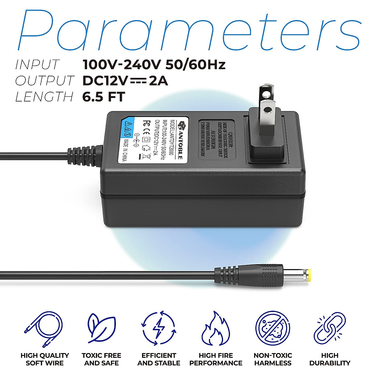 AC Adapter Charger for Seagate Freeagent & WD Western Digital External Hrad Drive HDD 6.5 Ft Power Cord