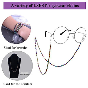 KAI Top Eyeglass Chain Sunglasses Chain Strap Holder Cord Fashion Glass Bead Mask Lanyard Face Mask Chain for Women Men