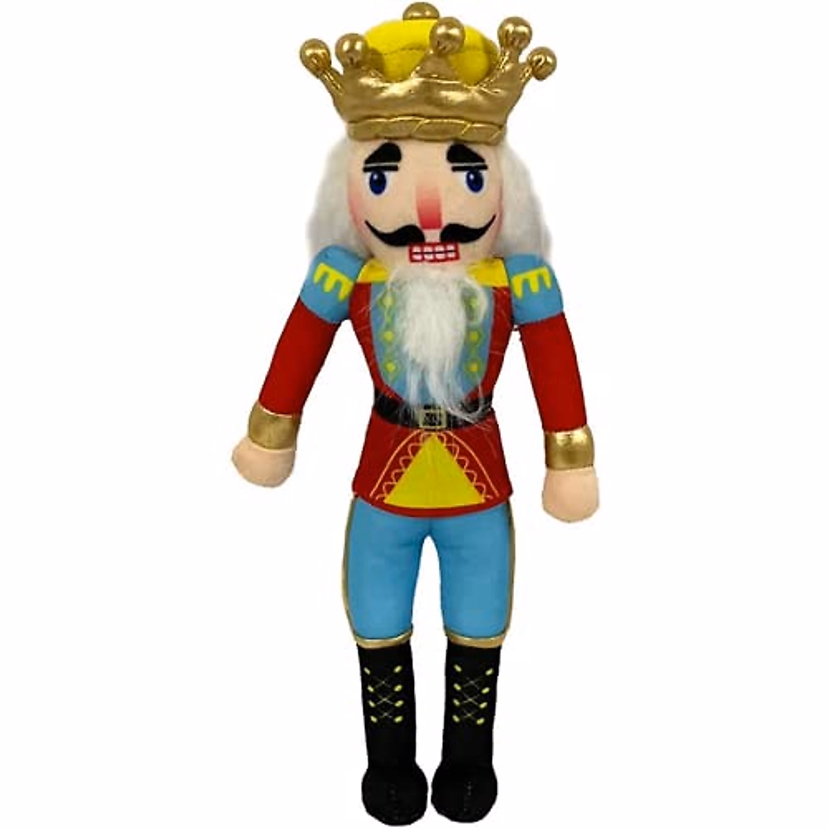 Nutcracker Ballet Gifts King Plush Nutcracker Doll Figure, Christmas Ornaments Decoration, Red, Blue and Gold, 14 Inch