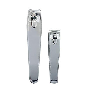 Set of 2 Bioswiss Nail Clippers, Toenail Clipper and Fingernail Clipper, Perfectly Manicured, Remove Ingrown Nails