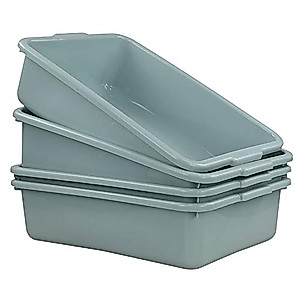 Hespapa 13L Wash Tub Basin, Mint Green Utility Commercial Bus Tub Box, 4 Packs