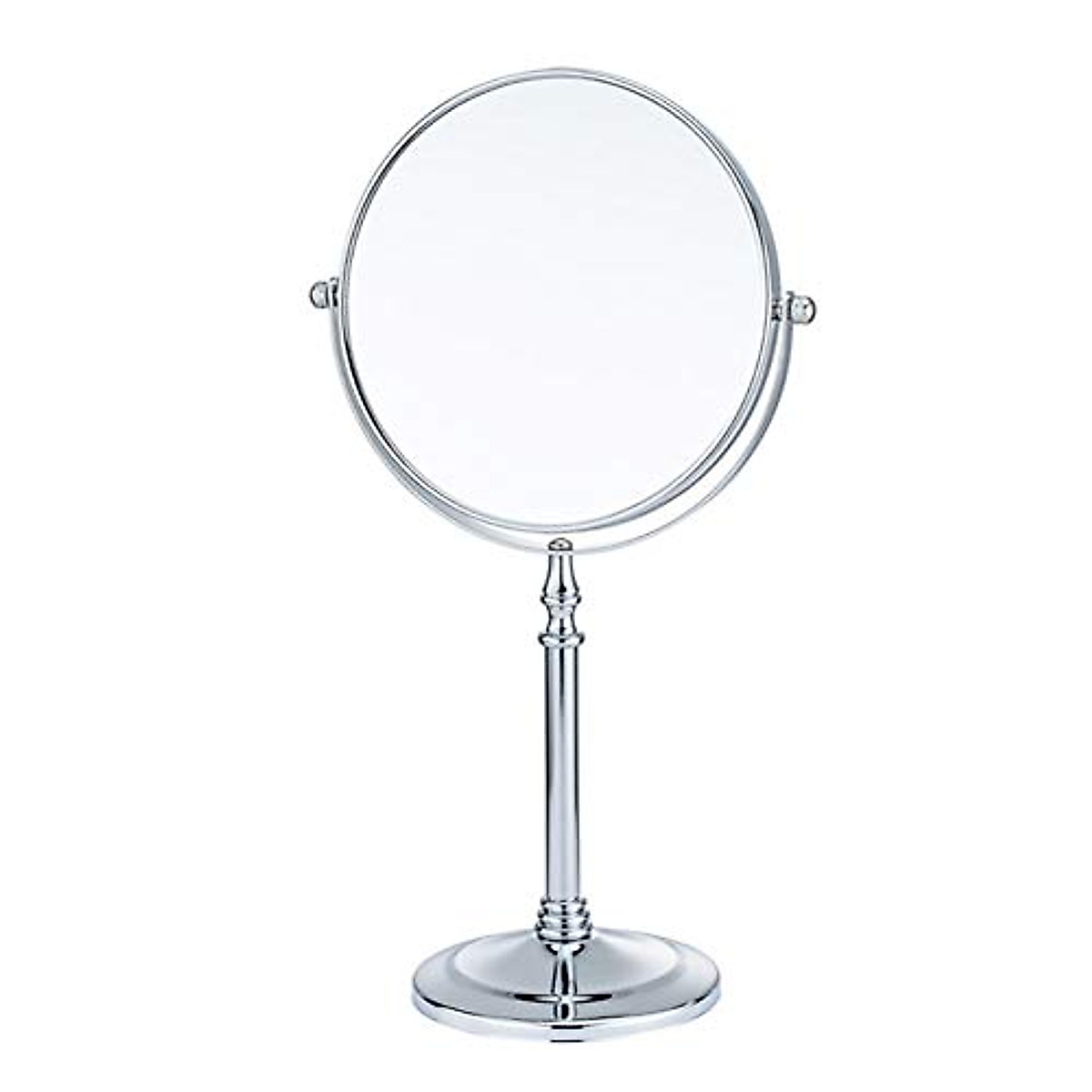fcya Makeup Mirror,Magnifying Mirror 1/20X Magnification, Large Table top Two-Sided Swivel Vanity Mirror, Chrome FinishStyle 1-8 inches