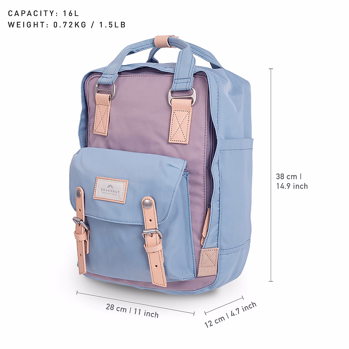 Doughnut Macaroon Multicolor 16L Travel Backpack Ladies College Lightweight Commuter Casual Daypacks Bag Backpack