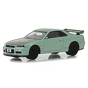 GreenLight 1/64 2000 Nissan Skyline GT-R (R34) - Two-Tone Green - Turtle Wax 30017 [Shipping from Canada]
