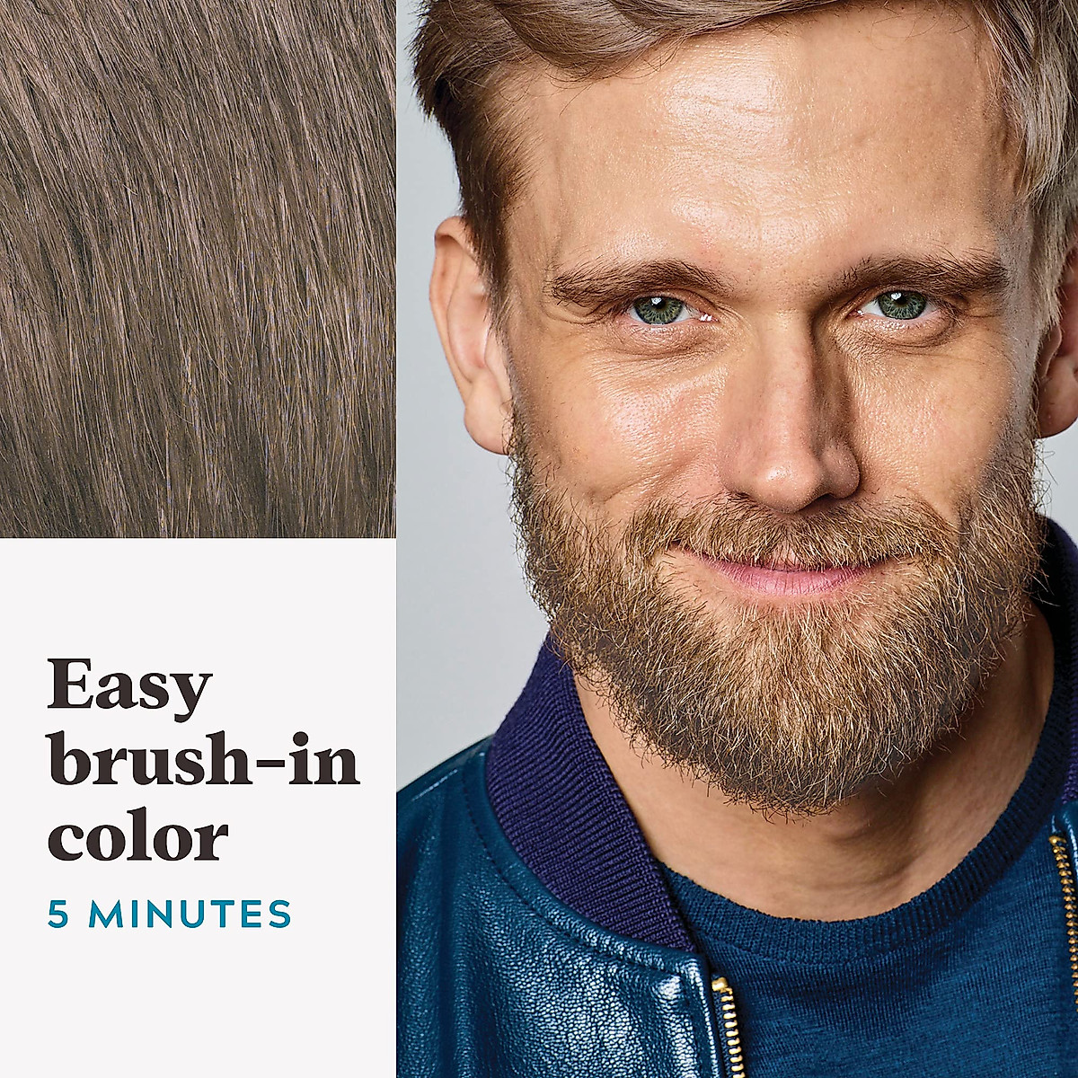 Just For Men Mustache & Beard, Beard Dye for Men with Brush Included for Easy Application, With Biotin Aloe and Coconut Oil for Healthy Facial Hair - Light Brown, M-25, Pack of 3