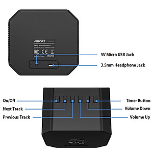 White Noise Machine for Sleeping Sound Machine Baby Kid Adult 26 HiFi Smoothing Sound Auto-Off Timer Memory Function Sleep Therapy for Home Nursery Office Privacy (Black-Blue)