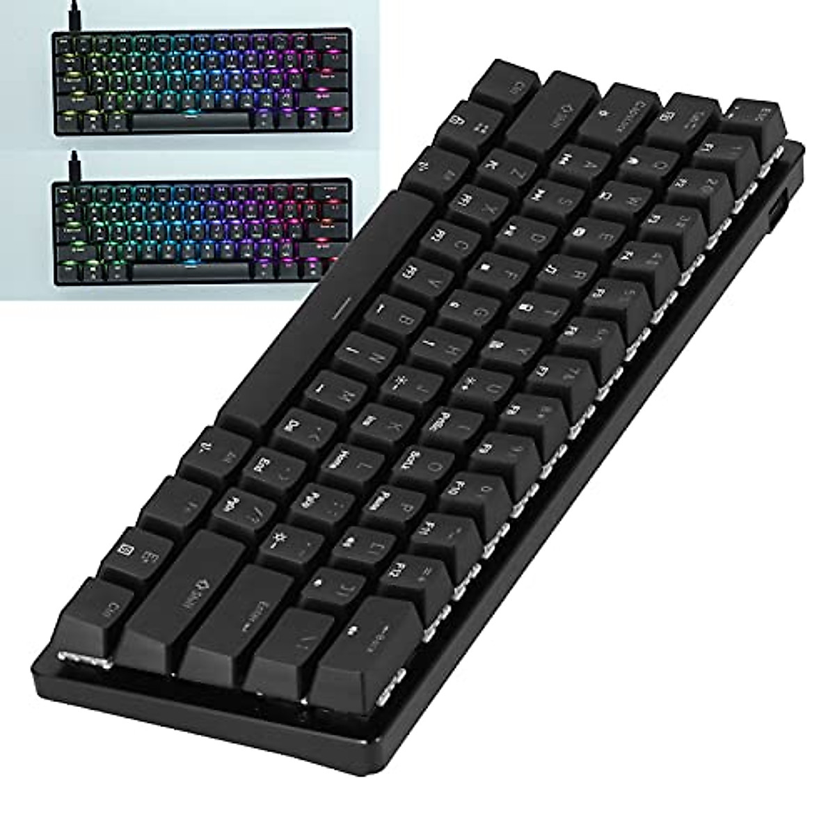 Goshyda Mechanical Keyboard,Portable 61 Keys Gaming Keyboard Durable RGB Backlit Keyboard with FN Key Combination Function,for Laptop Desktop
