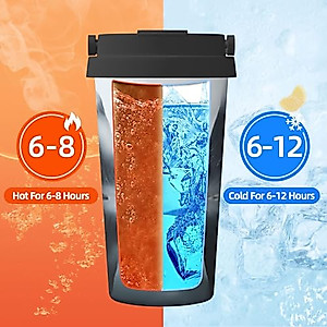 WANGXUEE Mountain Lake Boats Print 500ml Stainless Steel Travel Tumbler Double Wall Vacuum Insulated Coffee Mug