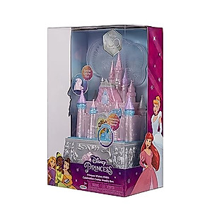 Disney Princess Jewelry Box for Girls Disney 100th Celebration Princess Castle Keepsake Jewelry Box with Music & Firework-Like Light Show, Plays Song “A Dream Is a Wish Your Heart Makes”