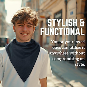 Modaliv Adult Gender Neutral Bandana Bibs & Drool Bibs for Frequent Drooling & Accidental Spills, Adult Bibs with 4-layer Clothes Protectors & Stain Hiding Absorbent Bibs for Adults (Small Black)