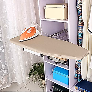 Hiding Ironing Board Foldable Ironing Station in Cabinet for Apartment & Small Room | Sturdy Folding Board, Easy-Release Lever 11.8 (W) x 5.5 (H) x Length 16.9 (L) White