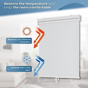 Grandekor Motorized Roller Shade with Remote Control,Motorized Blinds 100% Blackout Electric Shades, Cordless Window Blinds Shades for Bedroom Living Room Office,White,W35 xH72