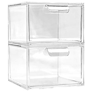 ImpiriLux Stackable Kitchen and Bathroom Drawer Organizer | Set of Two Drawers with Dividers