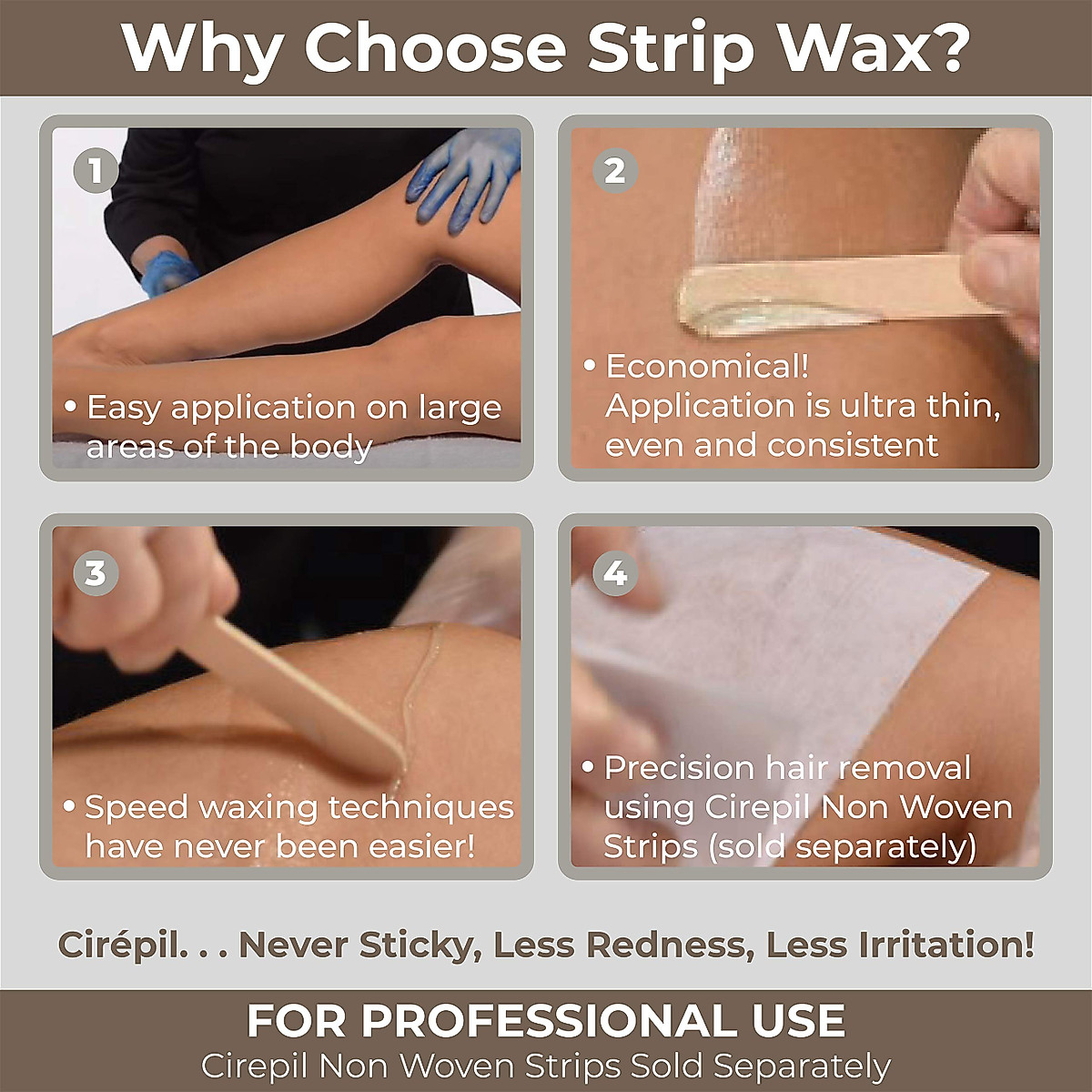 Cirepil - Nacrée Blanche - 400g / 14.11 oz Wax Tin - Unscented - Onctuous Texture - Perfect for Large Areas - Very Efficient, Ultra-Thin Application, All Hair Types - Strips Needed