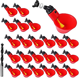 erduoduo 24 Packs Poultry Drinking Watering Cups for Chicken/Quail Water Cups Drinker Automatic Farm