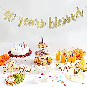 40 Years Blessed Banner - 40th Birthday Banner,40th Birthday Banner Party Decorations,40th Anniversary Banner,40 Birthday Banner Sign