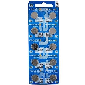 Renata 344 SR1136SW Batteries - 1.55V Silver Oxide 344 Watch Battery (10 Count)