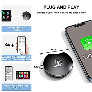 Auformer CarPlay Wireless Adapter, 2023 Newest Wireless CarPlay Adapter for iPhone, Apple CarPlay Wireless Dongle for All OEM Wired CarPlay Cars, 5.8GHz WiFi Plug & Play No Delay Online Update