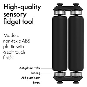 ONO Roller - Handheld Fidget Toy for Adults | Help Relieve Stress, Anxiety, Tension | Promotes Focus, Clarity | Compact, Portable Design (Junior Size/ABS Plastic, Black)