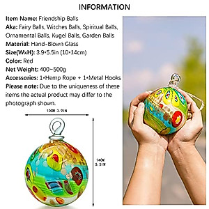 6" Garden Hanging Friendship Balls Gazing Balls Window Outdoor Witch Ball Hand-Blown Glass Ornament