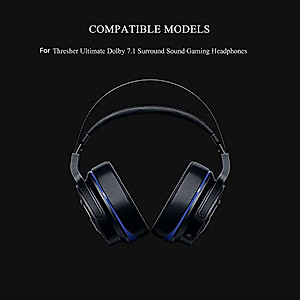 Adhiper Thresher Ear Pads Replacement Earpads Ear Cushion Compatible with Razer Thresher Ultimate Dolby 7.1 Surround Sound Gaming Headphones (Black)